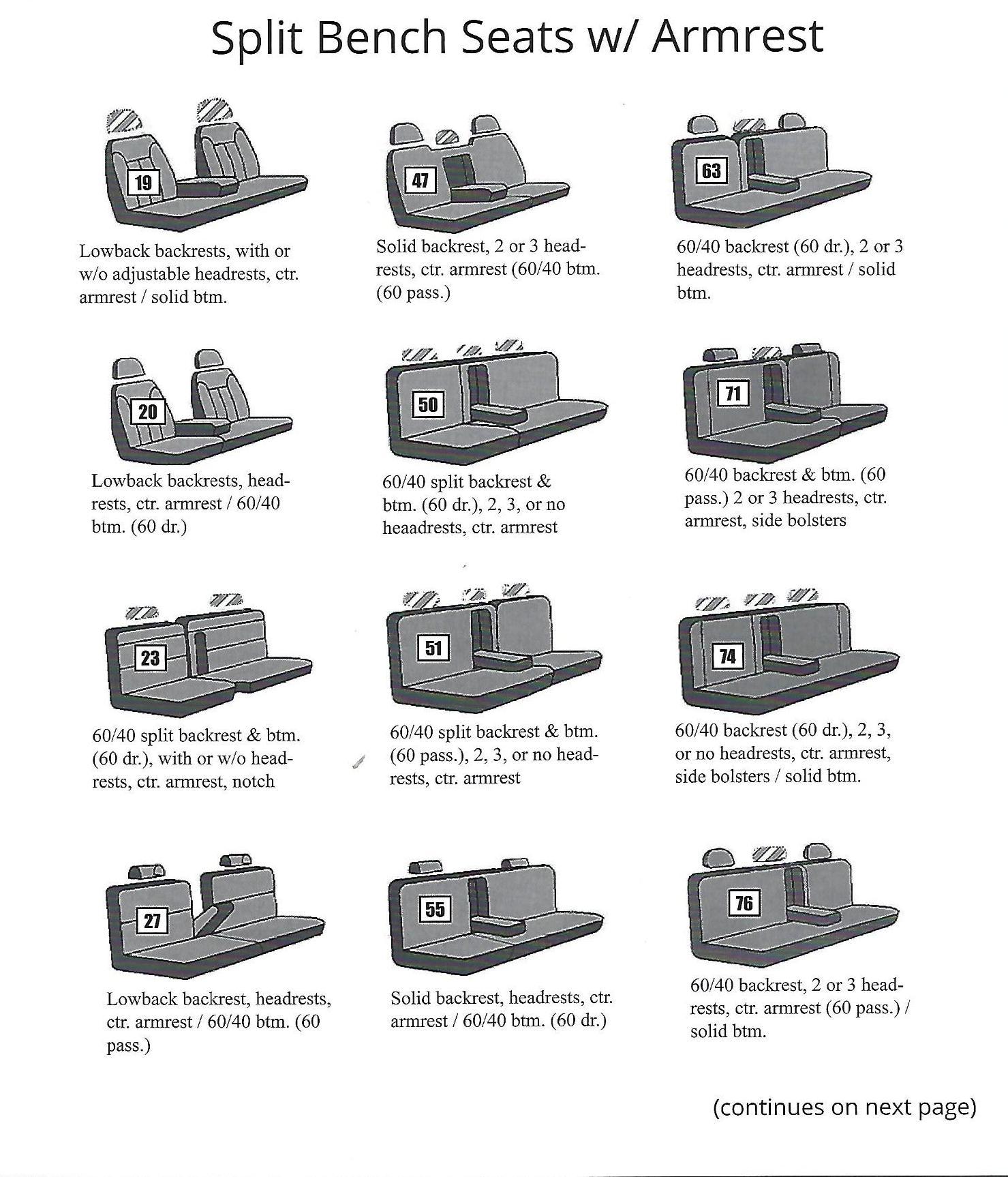 Molded Split Bench With Armrest Seat Styles