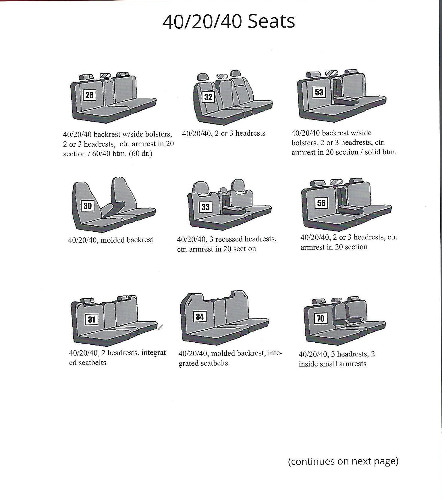 40/20/40 Split Bench Seat Styles