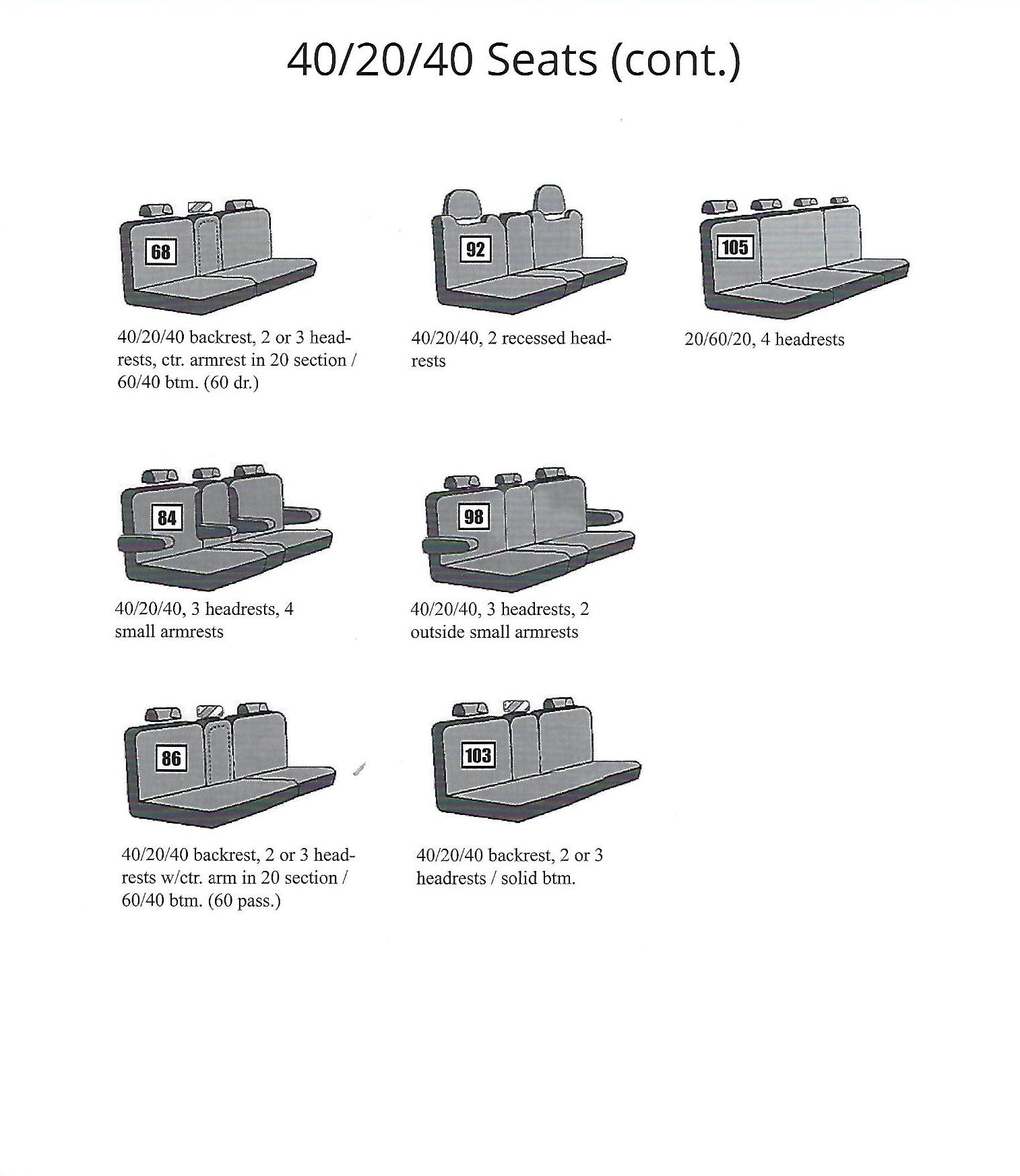 40/20/40 Split Bench Seat Styles
