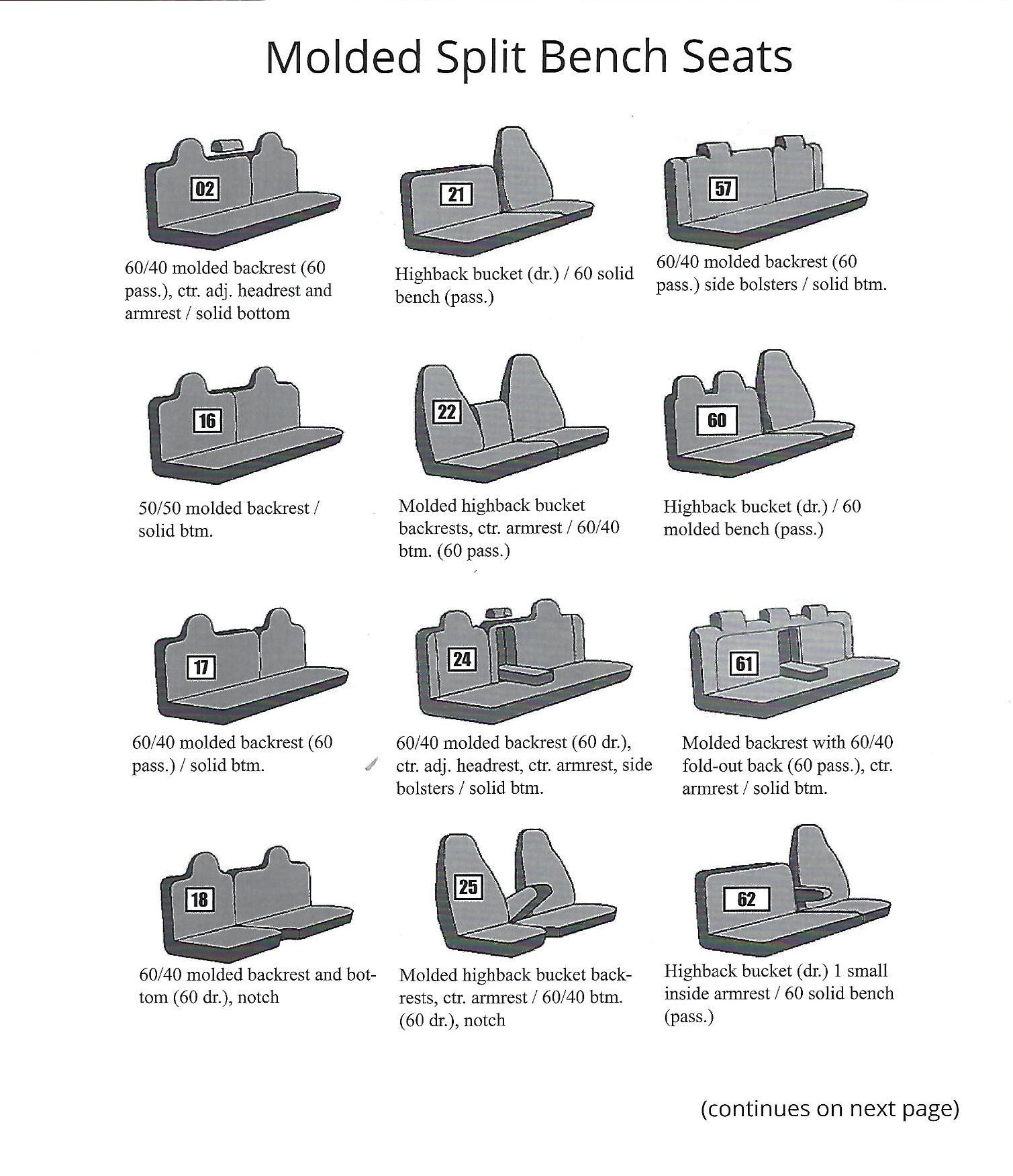 Molded Split Bench Seat Styles