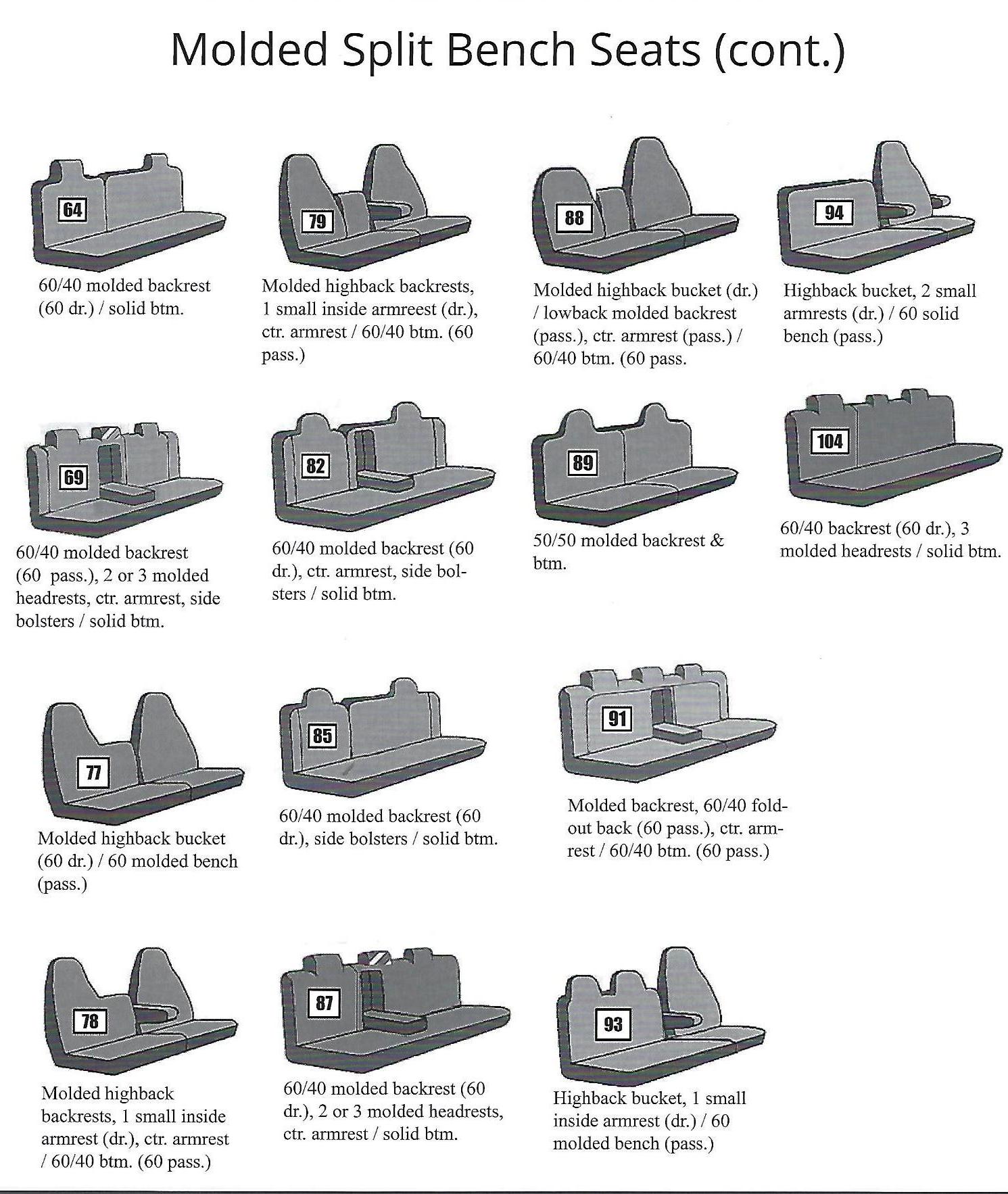 Molded Split Bench Seat Styles